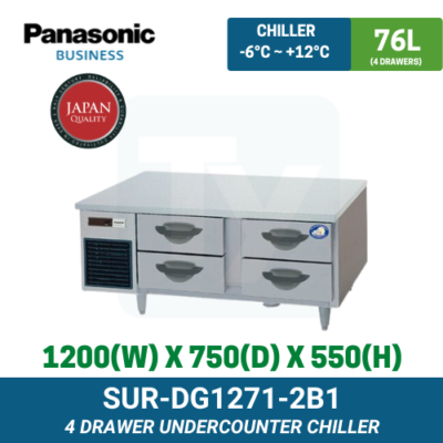 SUR-DG1271-2B1 Panasonic 4 Drawer Undercounter Chiller Stainless Steel ...